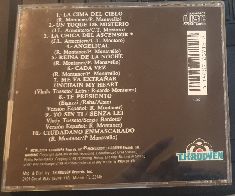 Un Toque de Misterio by Ricardo Montaner (CD, Rodven Records) for sale ...