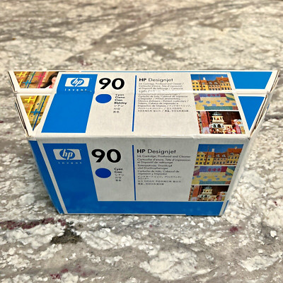 New Sealed Box OEM HP 90 Value Pack C5079A Cyan Ink Printhead Cleaner ...