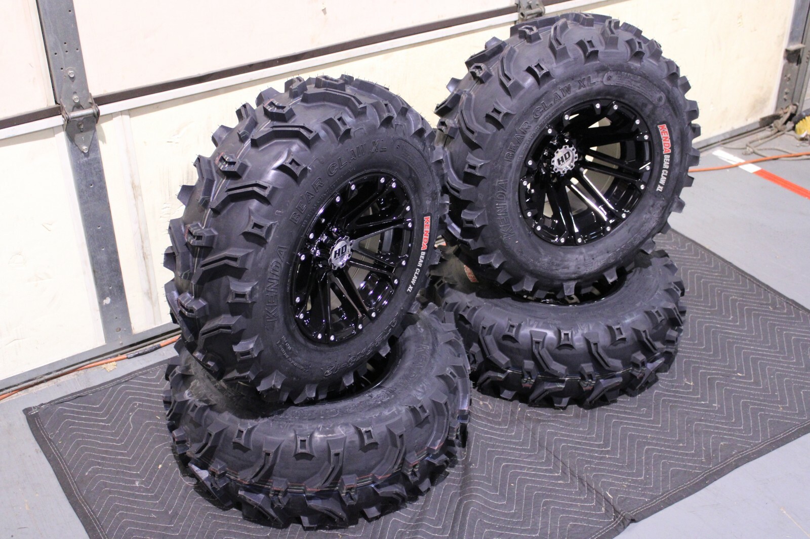 HONDA RANCHER 350 25" XL BEAR CLAW ATV TIRE & STI HD3 BLK WHEEL KIT ...