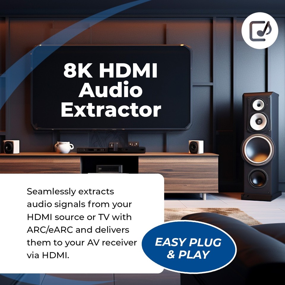 OREI 8K Dolby Atmos eARC Extractor with CEC, EDID Management, 8K@30Hz ...