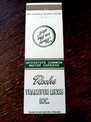 Vintage Matchbook: Rooks Transfer Lines, Chicago, IL Muskegon-Holland ...
