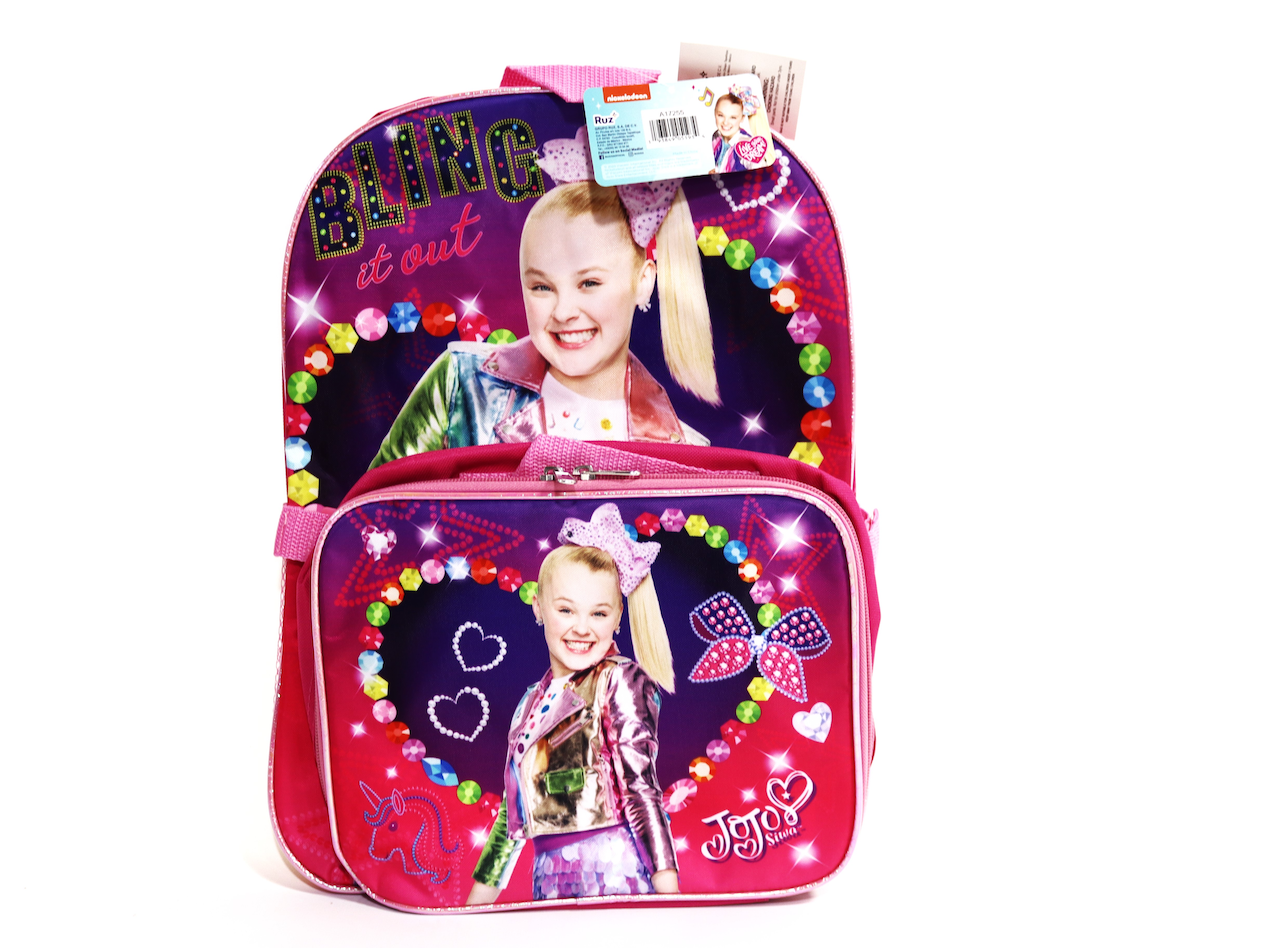 Ruz Girls Jojo Siwa 16 Backpack with Detachable Lunch bag Kids School ...