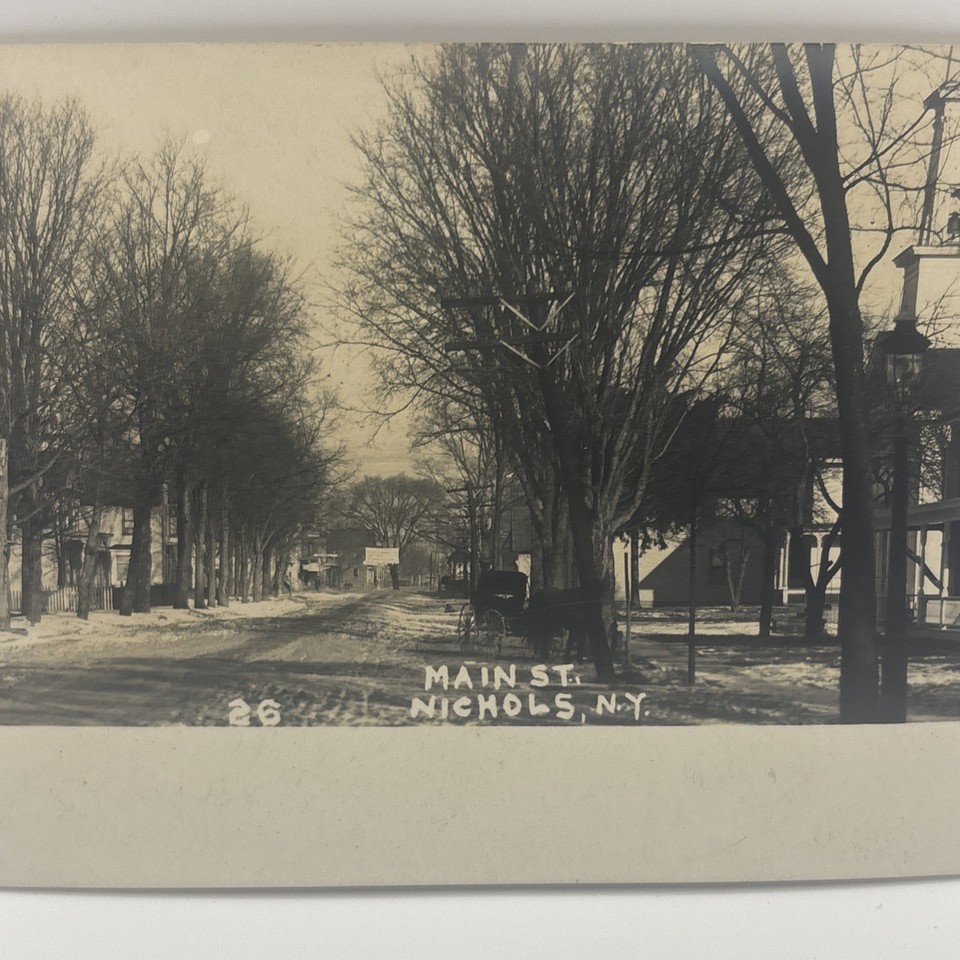 RPPC Postcard Nichols New York, Main Street, N.Y. | eBay