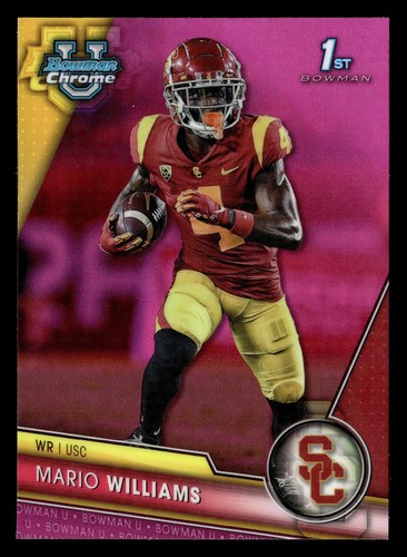 Mario Williams 2023 1st Bowman U Chrome PINK REFRACTOR #184 USC ...