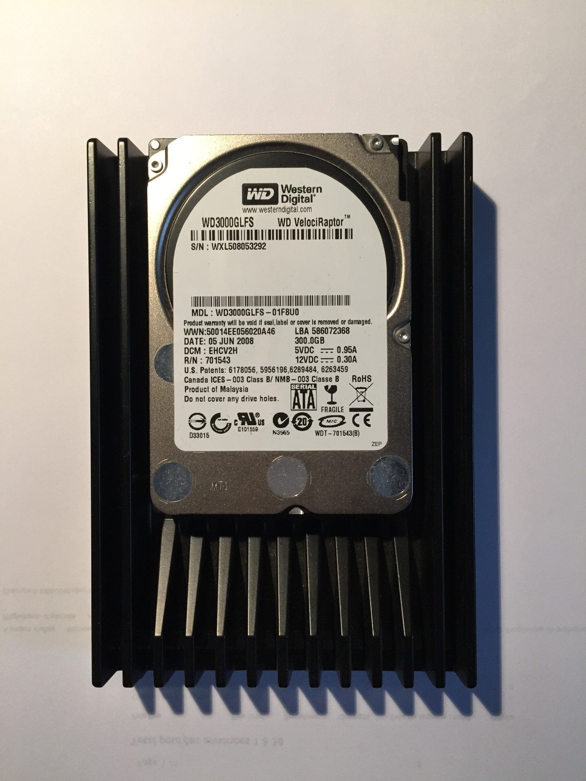 Western Digital VelociRaptor 300GB 10000 RPM hard disk 3.5" SATA ...