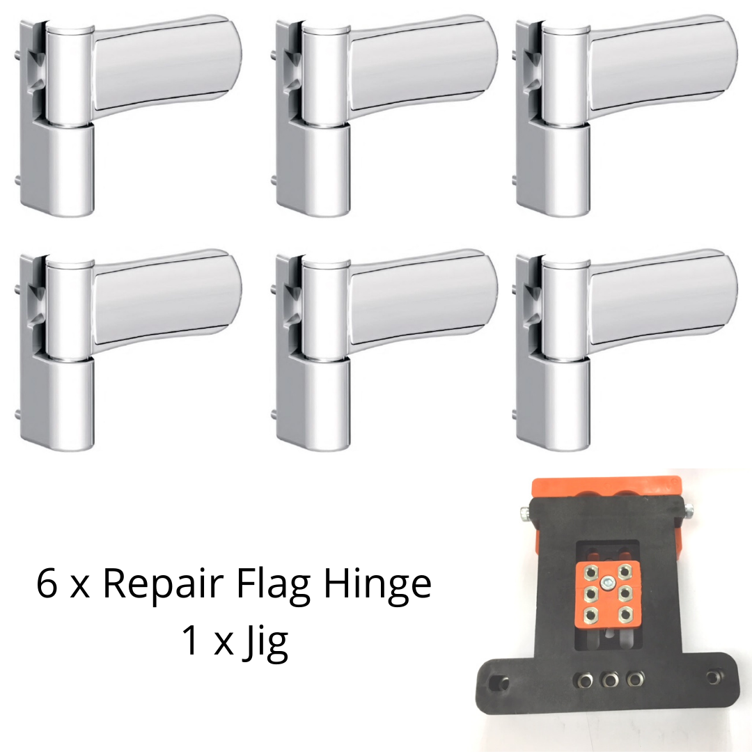 6 x Repair Flag Hinge +1 Jig UPVC Door 16mm-21mm Repairs Existing Flag Hinges | eBay UK