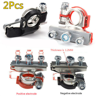 2x Pure Copper Tinned Battery Terminal Quick Connector Cable Clamp ...