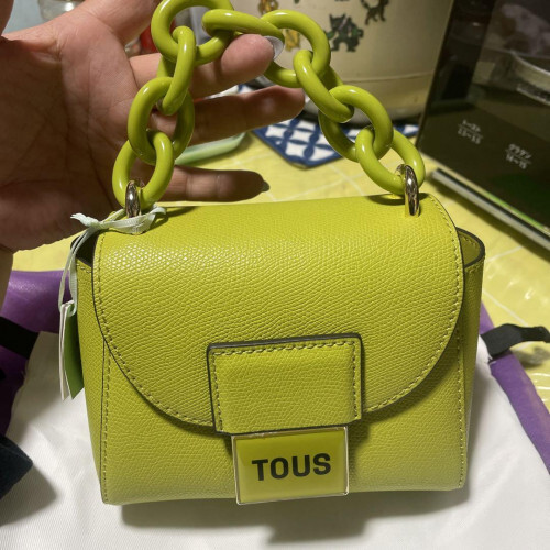 TOUS Mini Shoulder bag Chartreuse green Chain [Near Mint!!] limited ...