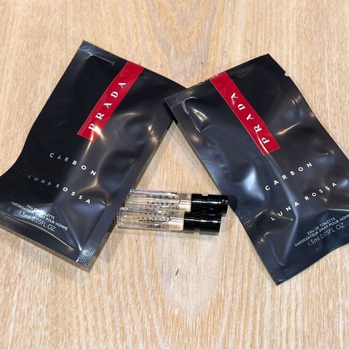 2 Pack) PRADA LUNA ROSSA CARBON Men Cologne 0.04oz-1.5ml EDT Spr VIAL ...
