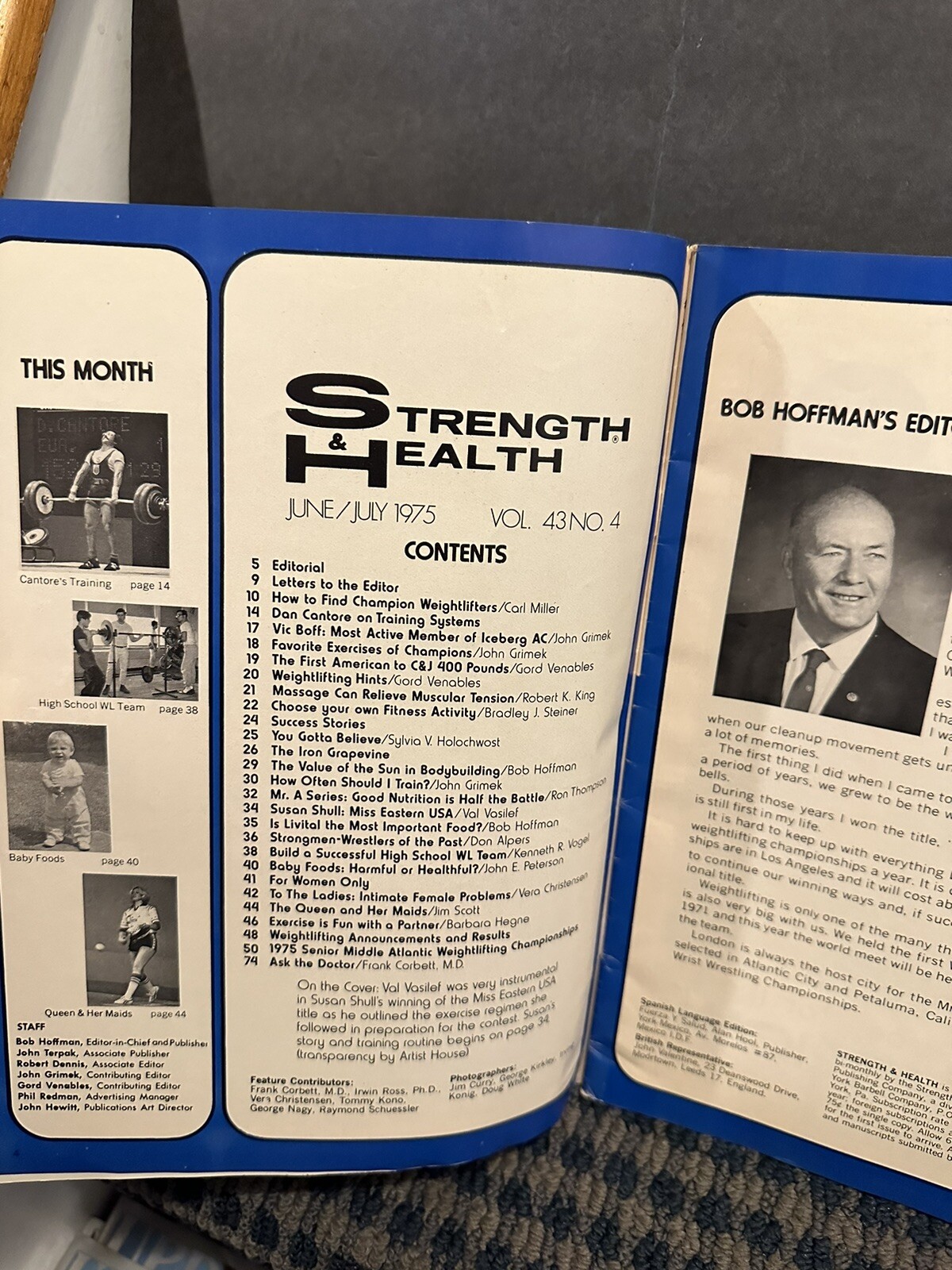 1975 June-July Strength & Health Magazine, Val Vasilef, Susan Shull (B3 ...