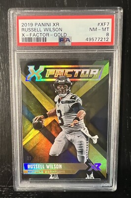 2019 Panini XR Russell Wilson X Factor Gold #XF7 Seahawks SSP PSA 8 02/ ...