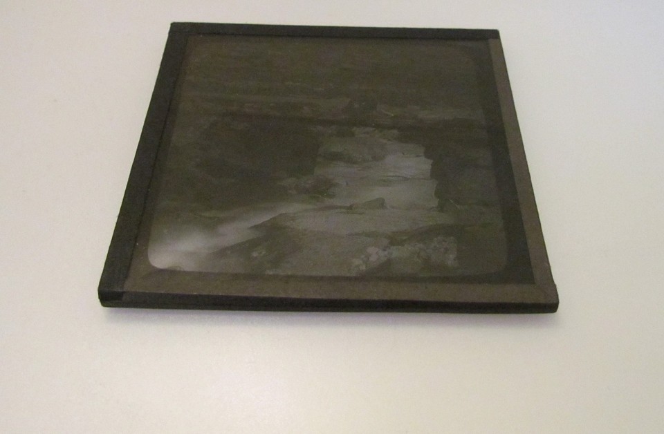 Glass Magic Lantern Slide MAN SITTING ON A STONE BRIDGE C1890 PROBABLY ...