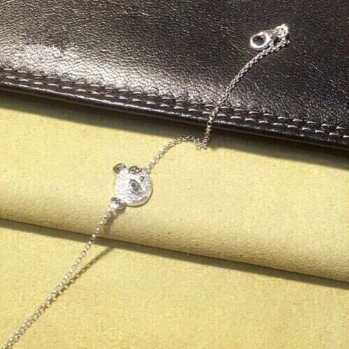 1.00 Ct Round Cut Simulated Diamond 14K White Gold Plated Panda Chain ...