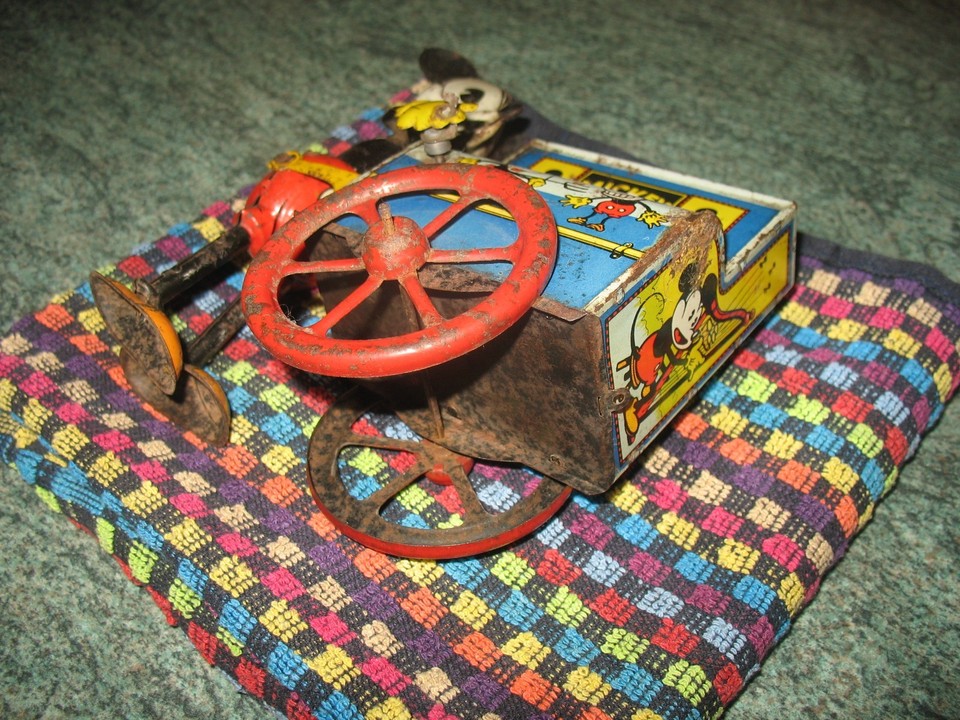RARE DISTLER MICKEY MOUSE ORGAN PLAYER GERMAN TIN TOY 1930 TINPLATE ...