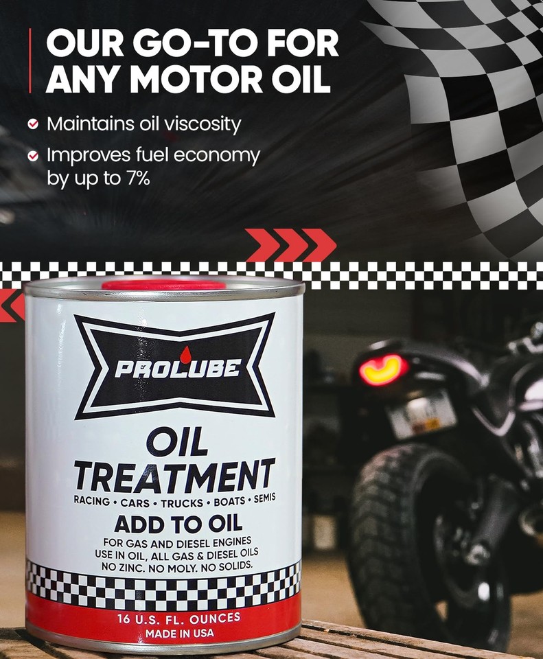 Prolube Oil Treatment 16oz - Engine Oil Additive for Gas & Diesel ...