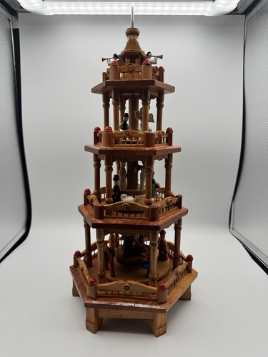 German Style Christmas Windmill Wood Carousel Nativity 3 Tier ...