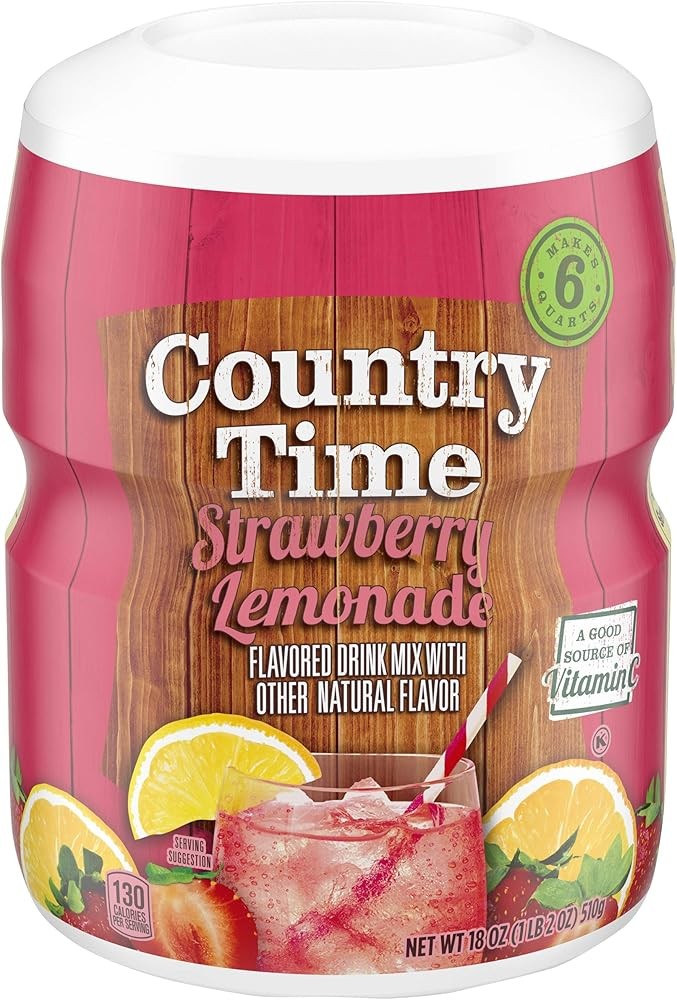 (Free Duty Tax) Country Time Strawberry Lemonade Naturally Flavored ...