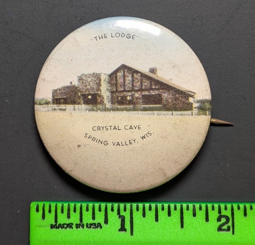 Vintage Lodge Crystal Cave Spring Valley Wisconsin Pinback Pin | eBay
