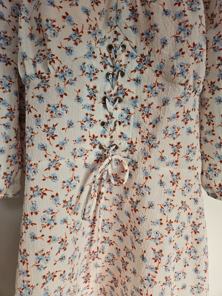 primark summer dress size 16. cream with flowers pattern on. | eBay UK
