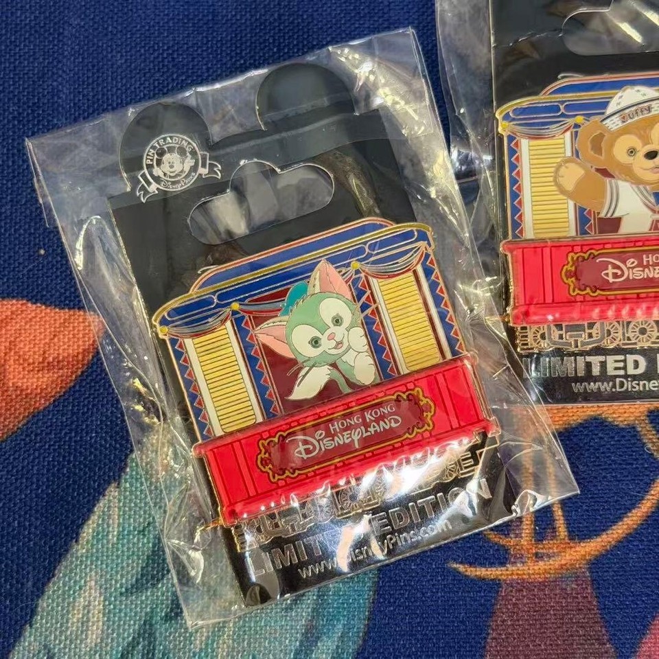 Hong Kong Disney Limited Duffy Shelley May Gelatoni Pin Badge Set New ...