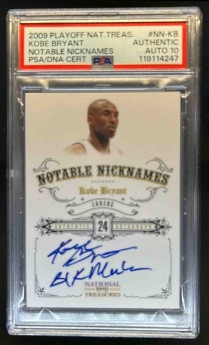 2009-10 National Treasures Kobe Bryant Notable Nicknames Auto #87/99 ...