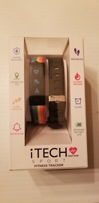 Itech Sport Fitness Tracker with a extra strap (Rainbow/Black)and ...