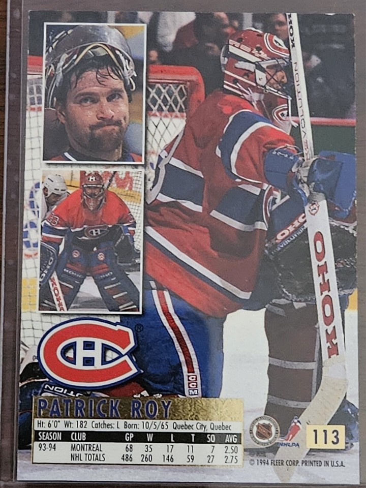 Patrick Roy Fleer Ultra #113. NM/ M | eBay