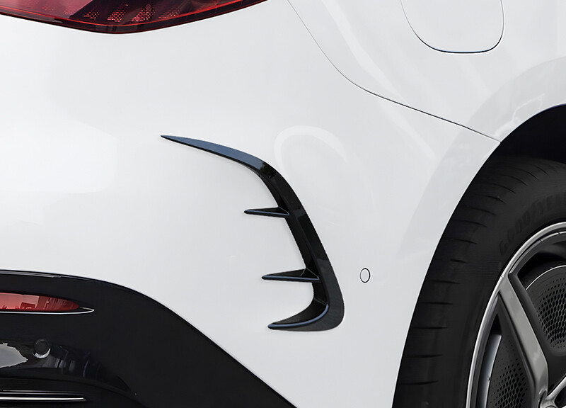 For Benz EQE EQS 2022-2023 Gloss Black Rear Bumper Lip Spoiler Fins ...