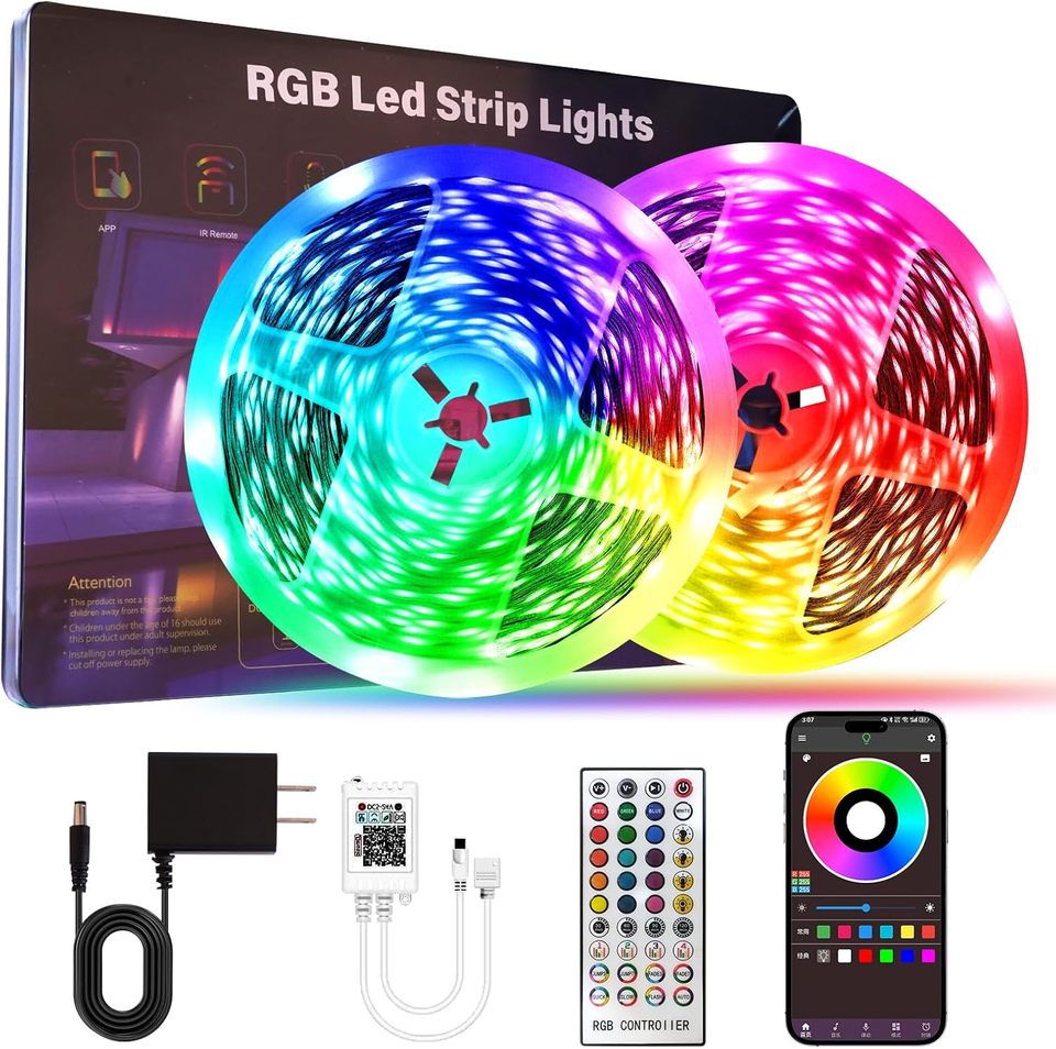 200 FT Led Strip Lights for Bedroom, Remote and App Control RGB Color ...