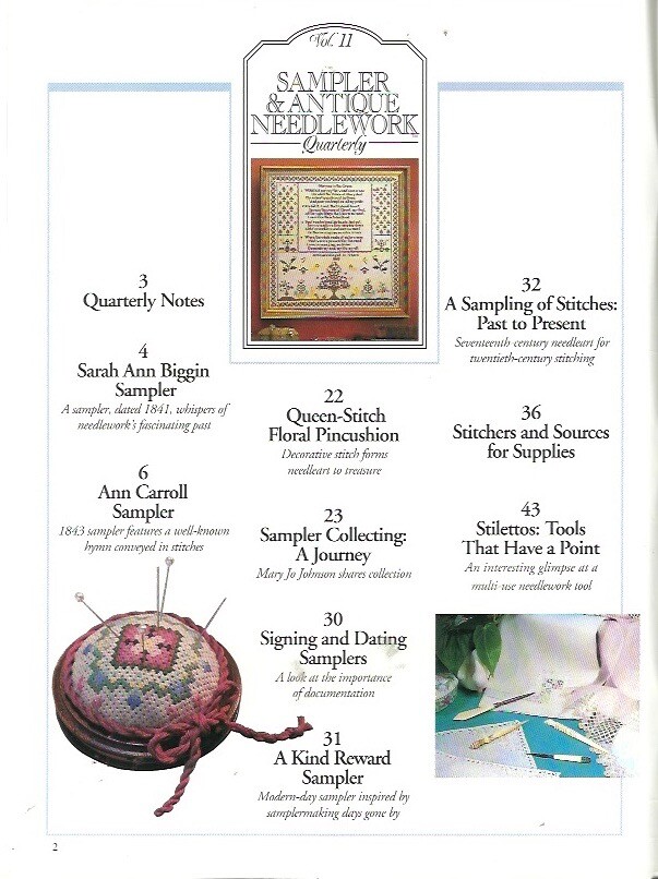 Sampler & Antique Needlework Quarterly Magazine, Vol. 11/Darlene O ...