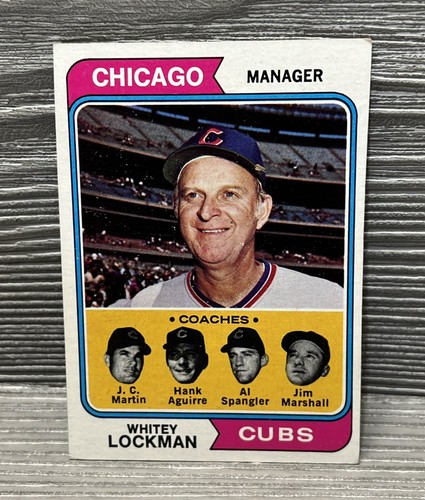1974 Topps Baseball Chicago Cubs Manager Whitey Lockman #354 Vintage ...