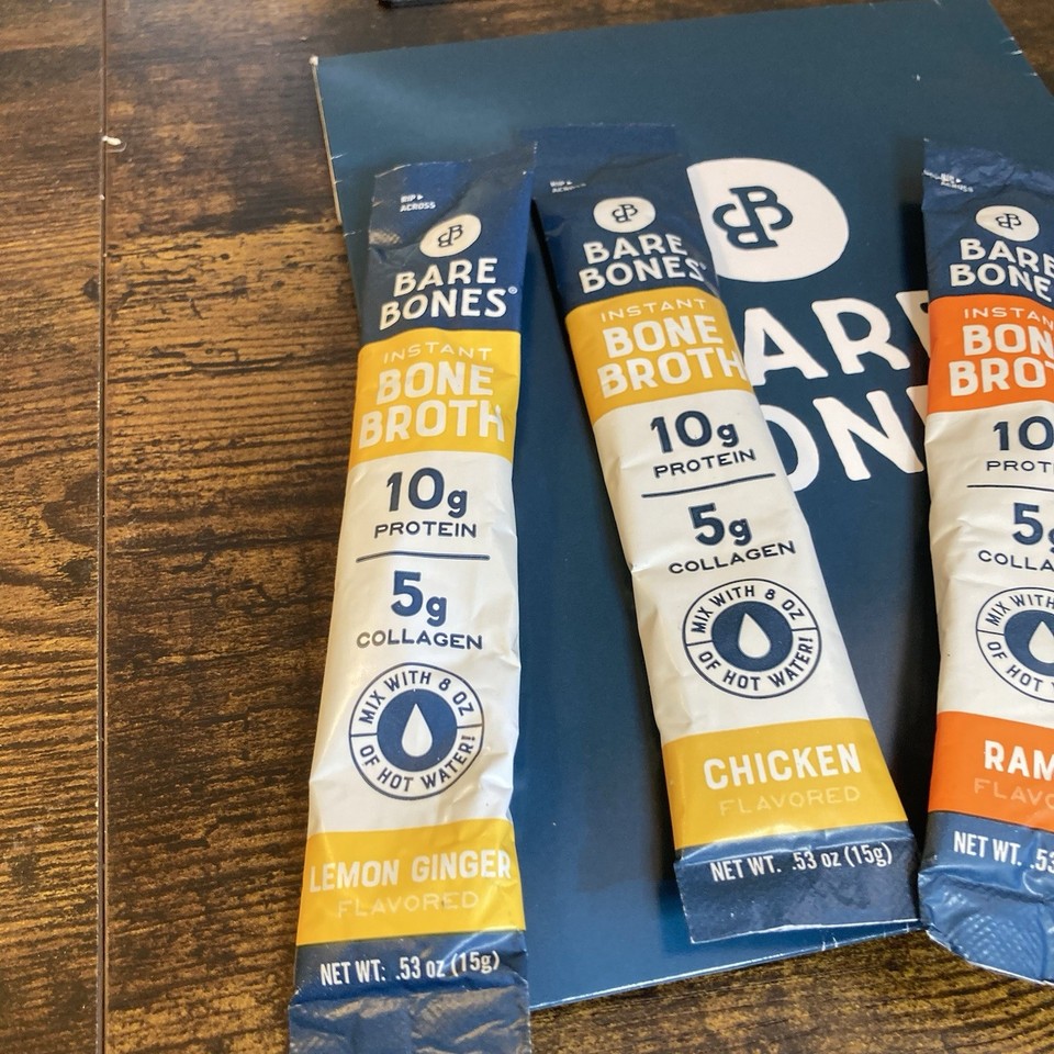 Bare Bones Sampler Pack Broth 4 Sticks Lemon Ginger Beef Chicken Ramen ...