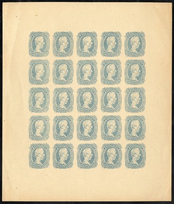 Confederate CSA Stamps VF Reprint Sheet Of 25 Rare Type II | eBay