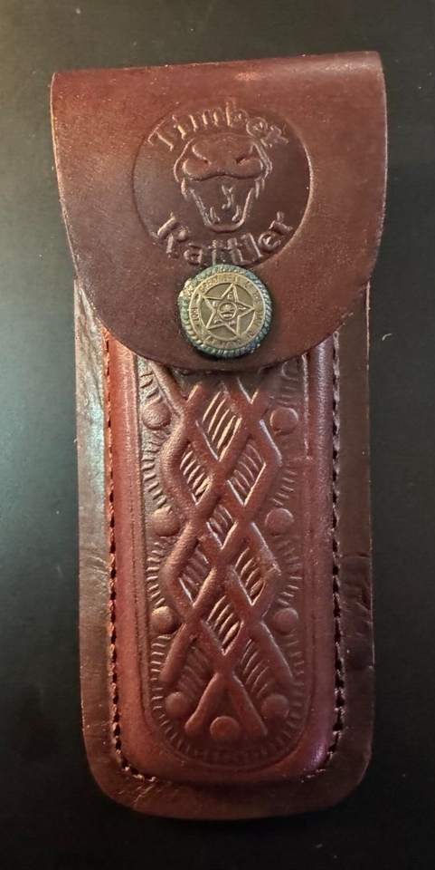 Timber Rattler Folding Knife, Surgical Steel Blade, Leather Sheath ...