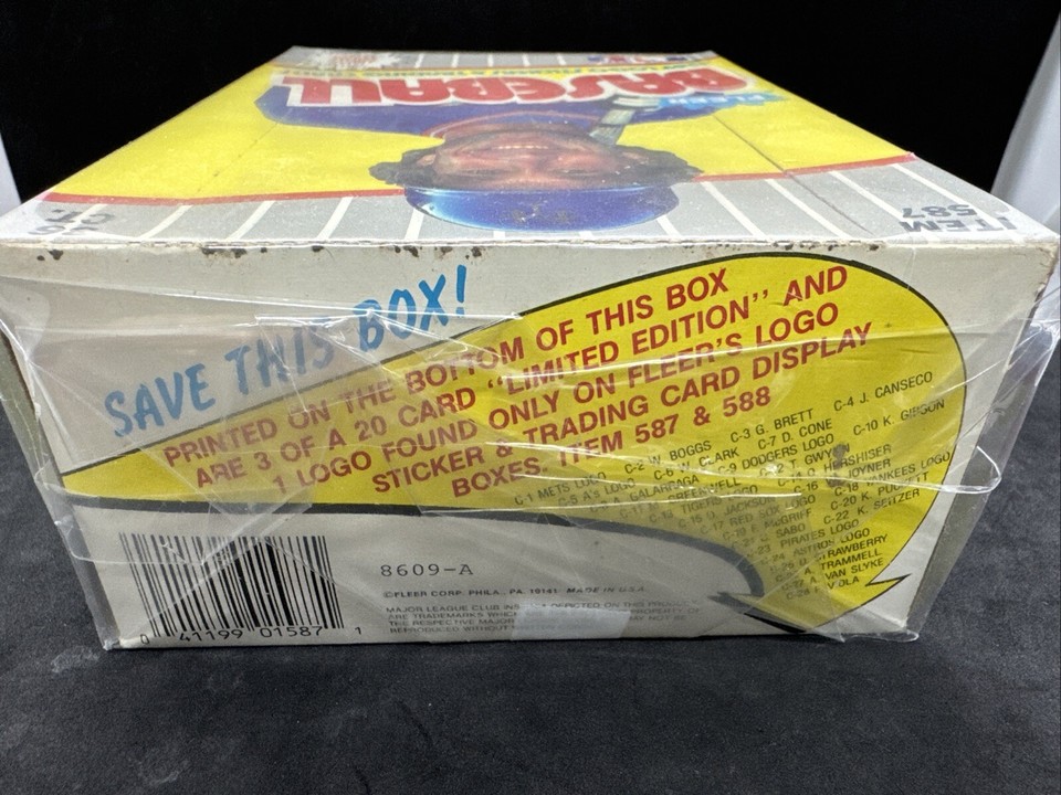 1989 FLEER BASEBALL WAX BOX FACTORY SEALED PACKS - 8609 A CODE - RIPKEN ...