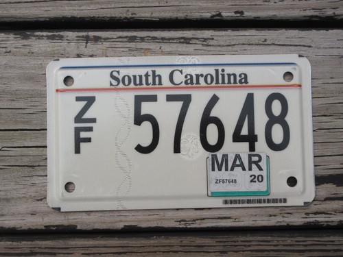 2020 South Carolina Motorcycle License Plate SC ZF57648 | eBay