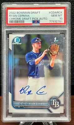 RYAN CERMAK 2022 Bowman Draft Chrome Rookie 1st Card RC Auto PSA 10 # ...