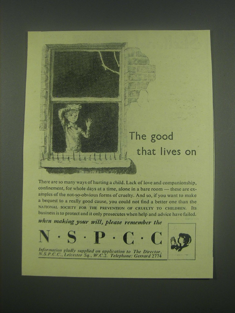 1949 NSPCC National Society for Prevention of Cruelty to Children Ad ...