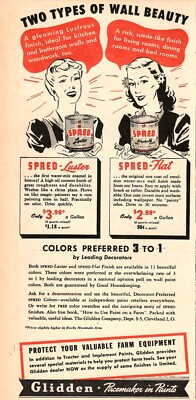 VINTAGE 1946 GLIDDEN INTERIOR PAINT PRINT AD | eBay