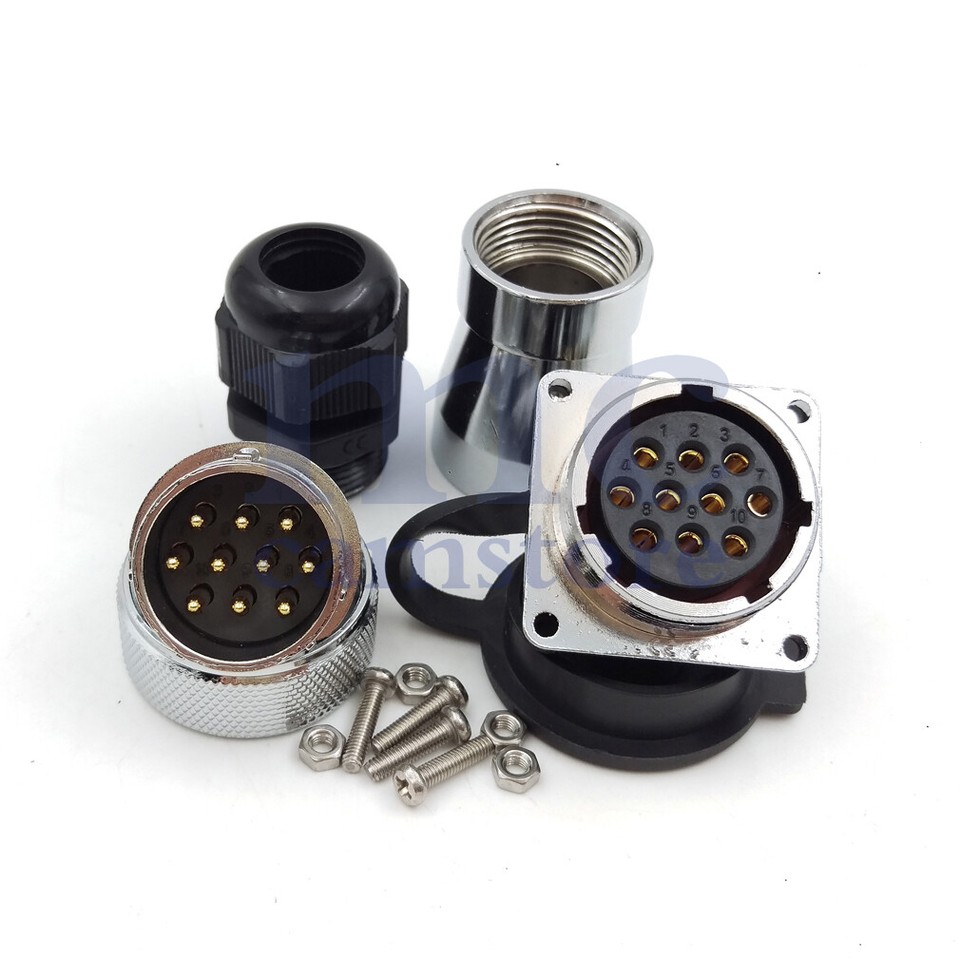 WF28 10 Pin Bulkhead Waterproof Power Connector IP67,Aviation Plug ...