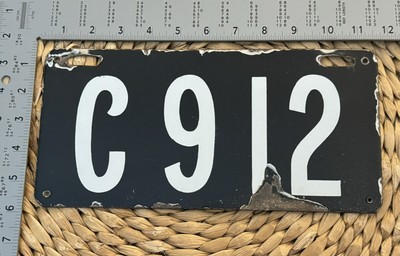 1905 1908 Connecticut Porcelain License Plate 912 ALPCA Garage Decor ...