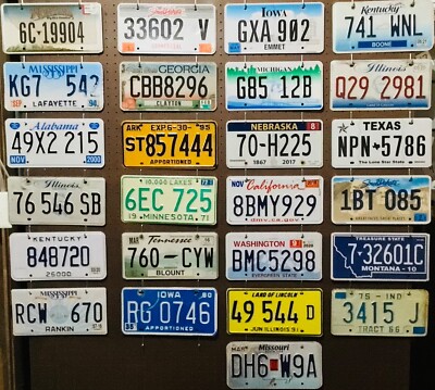 Large lot of 25 old colorful license plates - bulk - many states - low ...