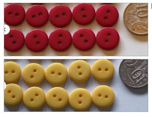Buttons 10 x 15mm Red or Yellow Packs Available - Round #669 | eBay ...