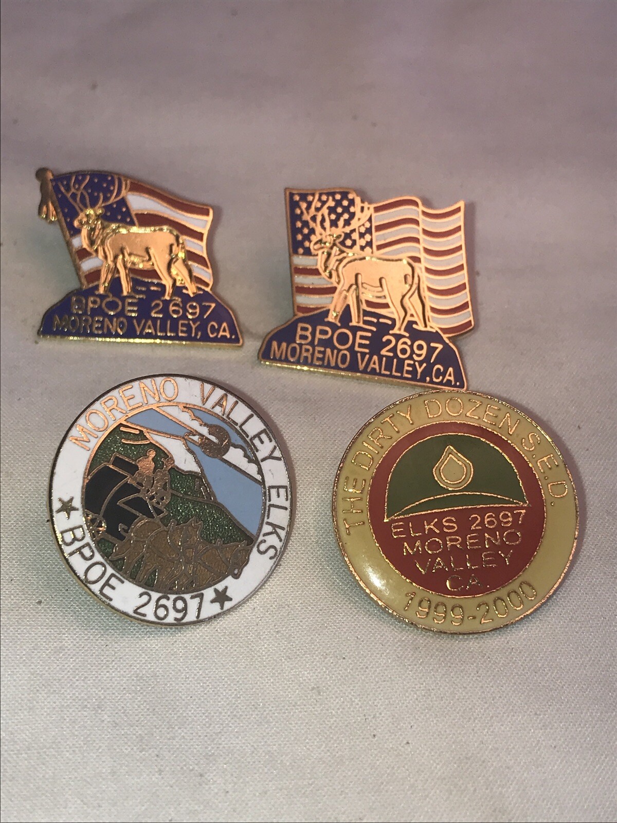 (4) BPOE Elk Pins for Elks Lodge #2697, Moreno Valley, California | eBay