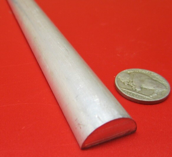 Aluminum Half Round Rod (.750") 3/4" Dia, x 1 Foot Length, 3 Units, 3 ...
