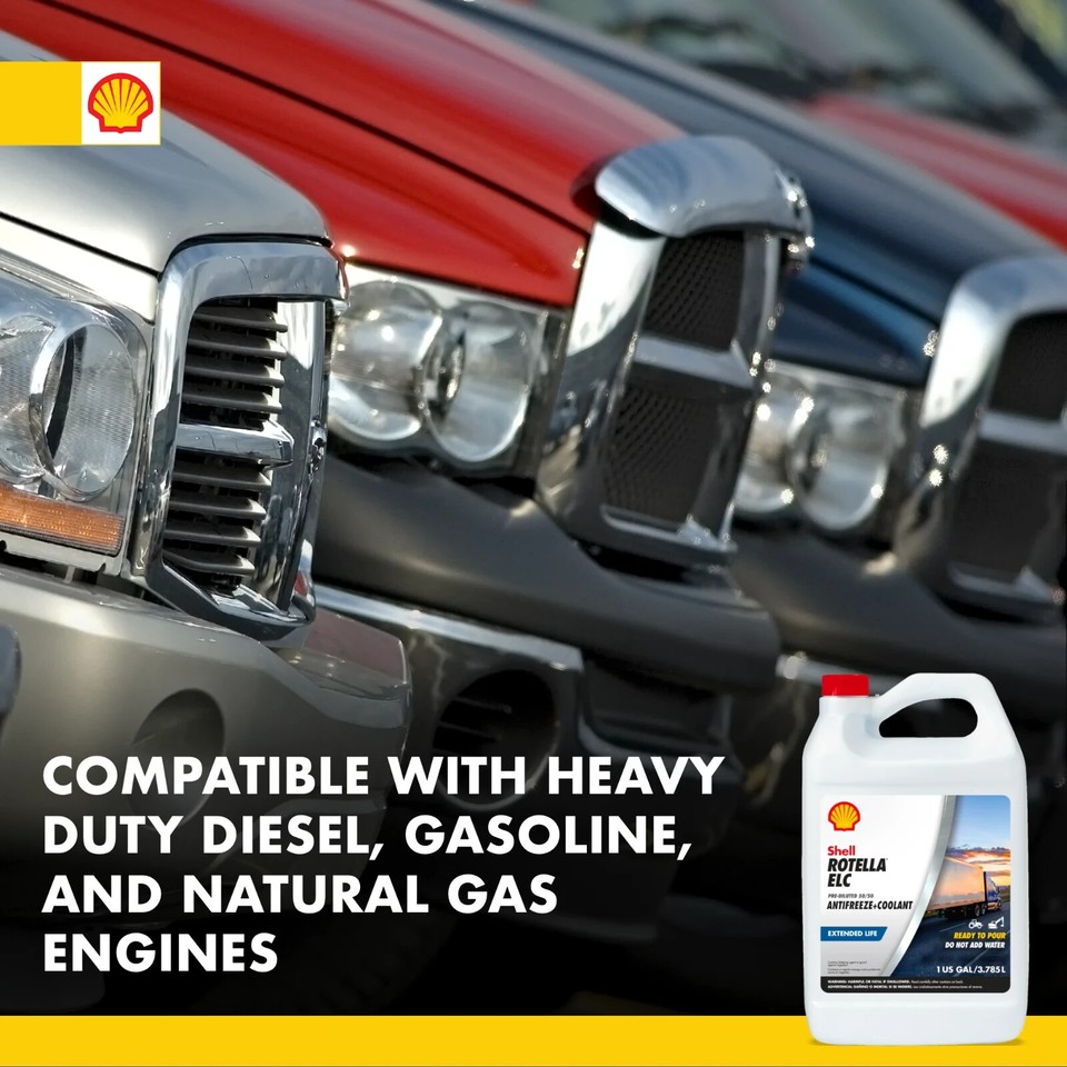 3 Pack Shell Rotella Extended Life ELC Anti-Freeze + Coolant, Pre ...