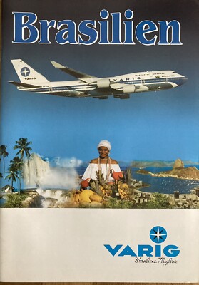 VARIG BRAZIL AIRLINES B747 MD11 BROCHURE ROUTE MAP | eBay