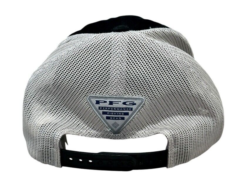 Columbia PFG Hat Baseball Cap Black Blue Gray Fish Flag Logo Fishing ...