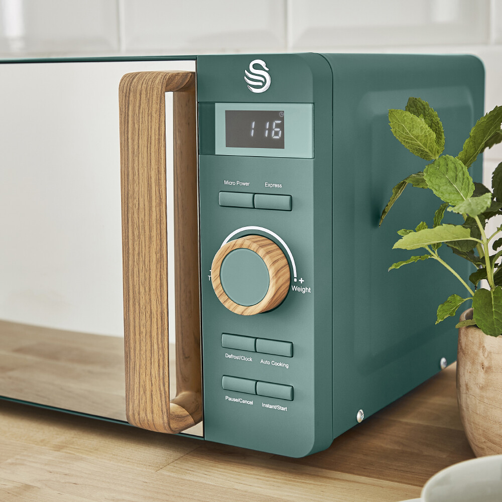Swan Nordic Green Kettle 4 Slice Toaster Digital Microwave Scandinavian ...