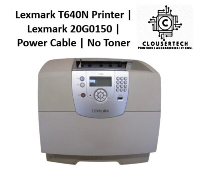 Lexmark T640N Printer | Lexmark 20G0150 | Power Cable | No Toner ...